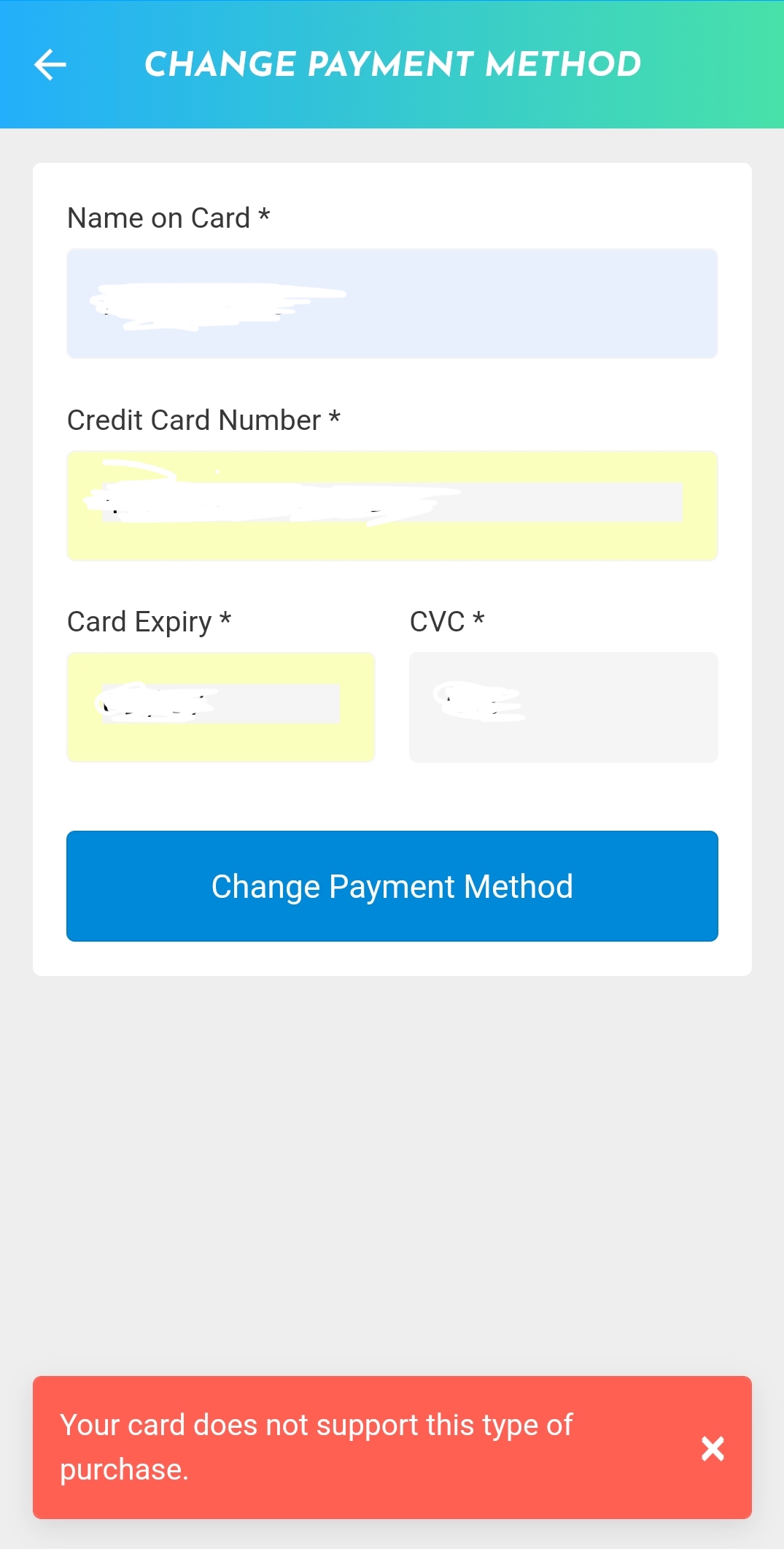 My Payment Won't Go Through (Credit Card Errors)